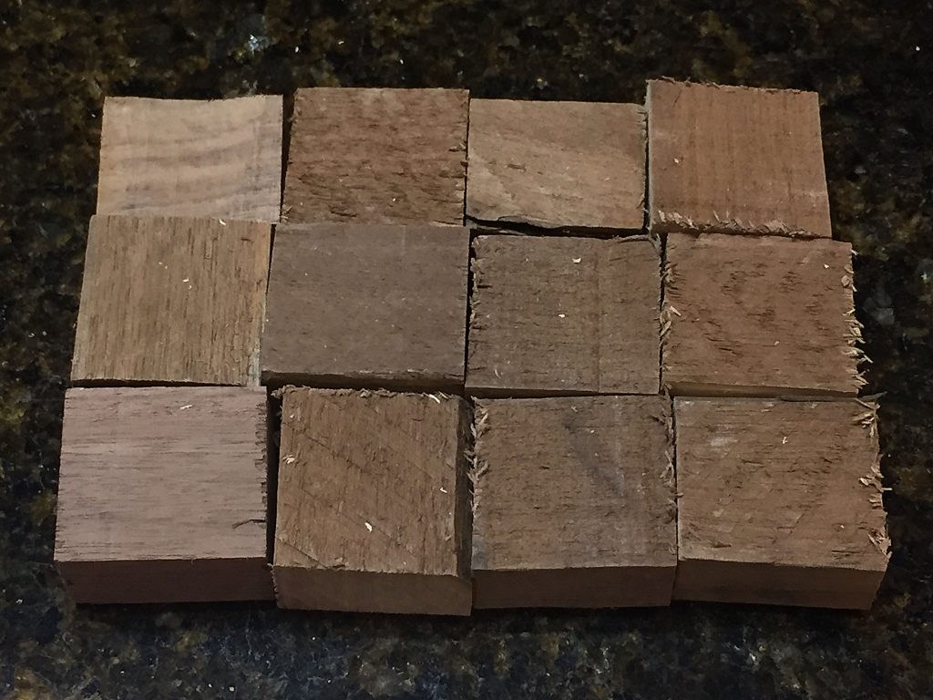Wood Blocks, Flat Squares, 1-1/2″ x 1-1/2″ x 3/4” Thick, Set of 12 ...